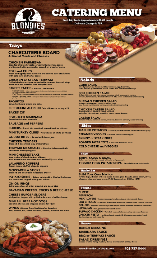 Menus - Blondies Sports Bar & Grill